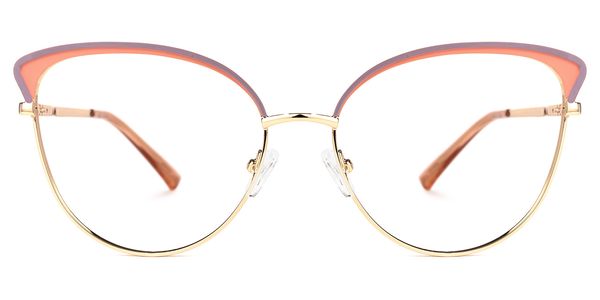 Yanira Gold-Orange Cateye Brille